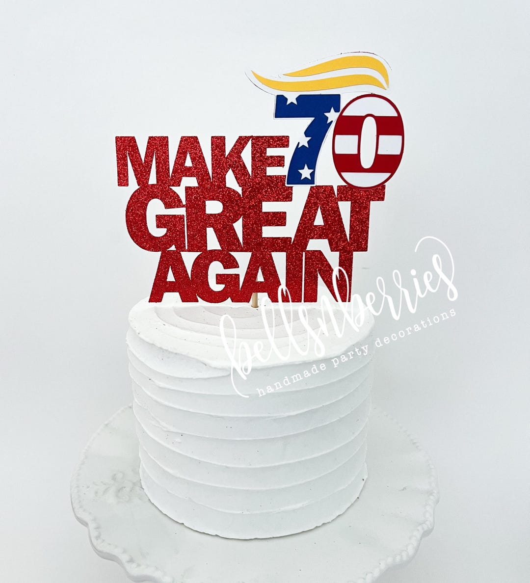 MAGA Birthday Cake Topper: Red, White, and Blue Party Decor - Etsy