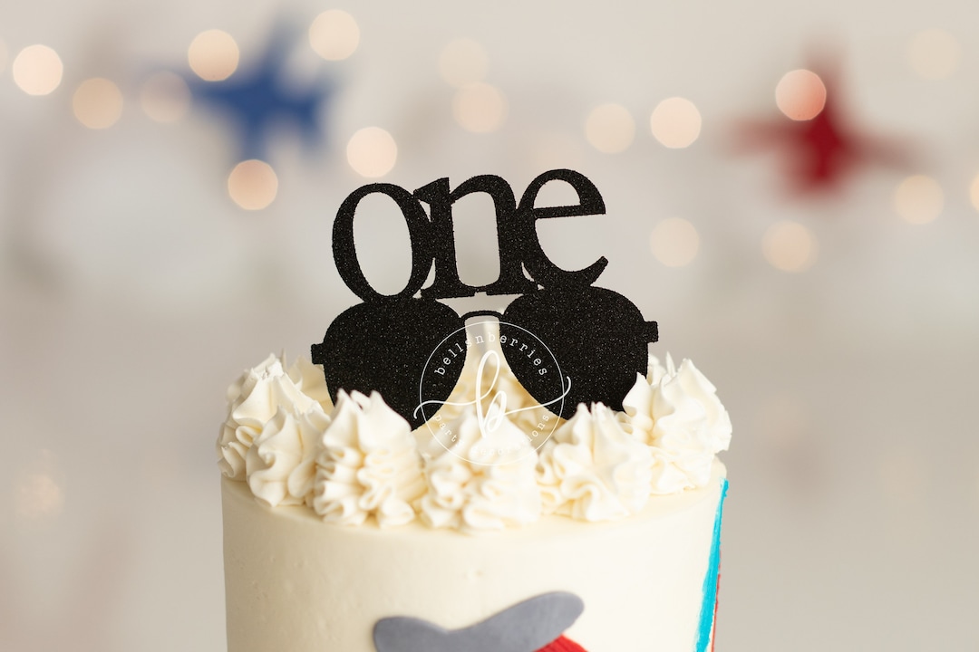 Sunglasses 'one' Cake Topper: Glitter Birthday Decoration - Etsy