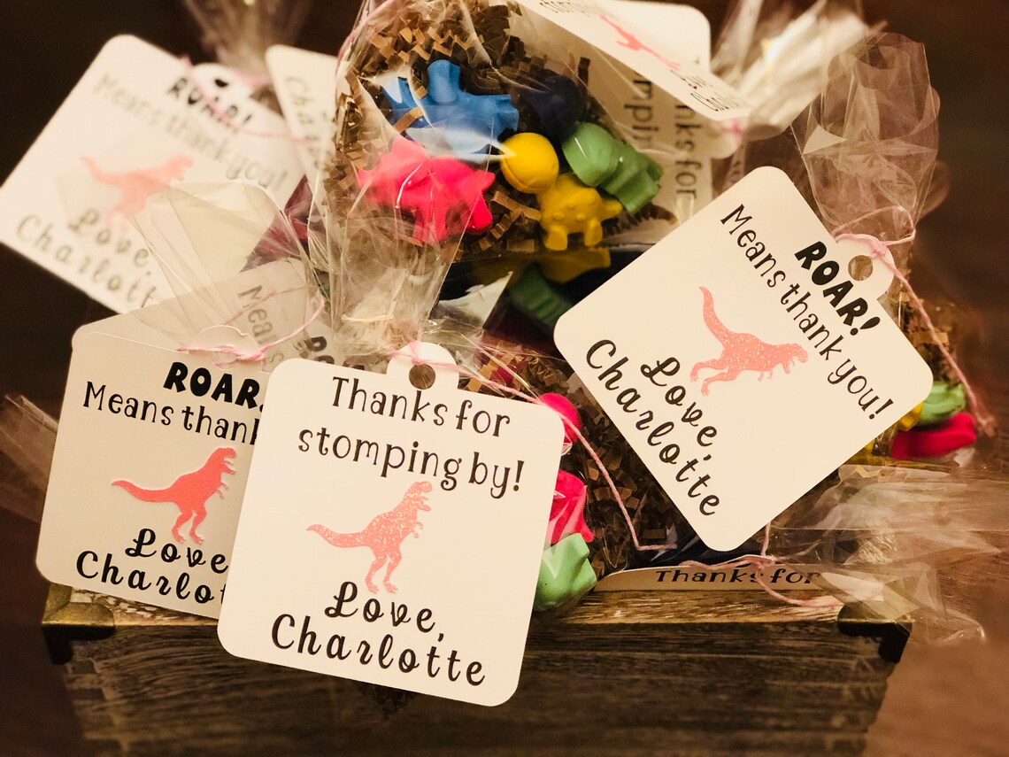 Dinosaur Party Favor Tags/ Thank You Dinosaur Tags/ Set of 10 - Etsy