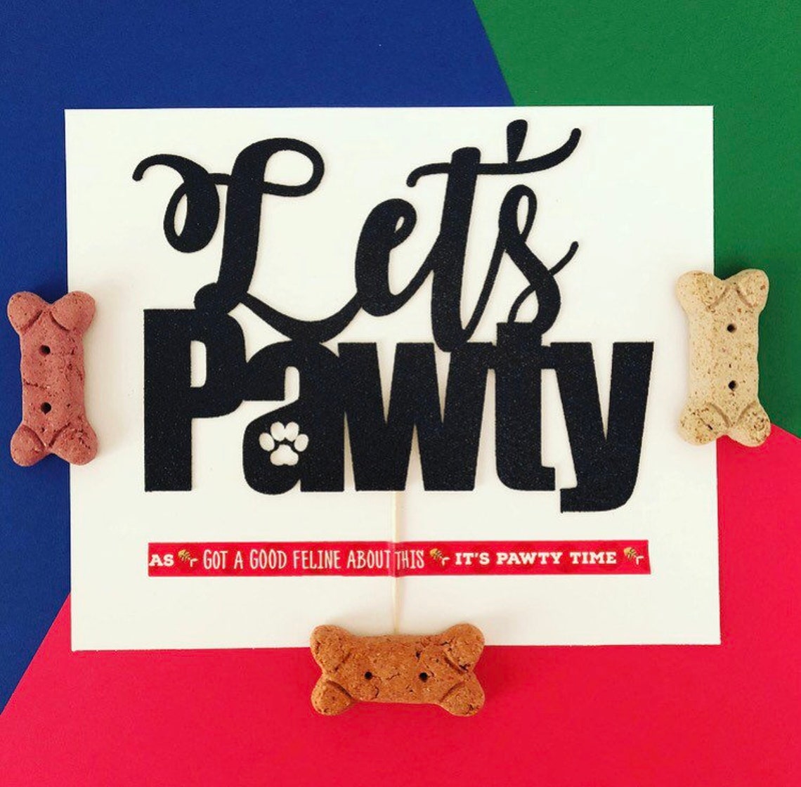 Let's Pawty Dog Party Cake Topper / Happy Birthday Cake - Etsy Let's Pawty Dog Party Cake Topper / Happy Birthday Cake - Etsy