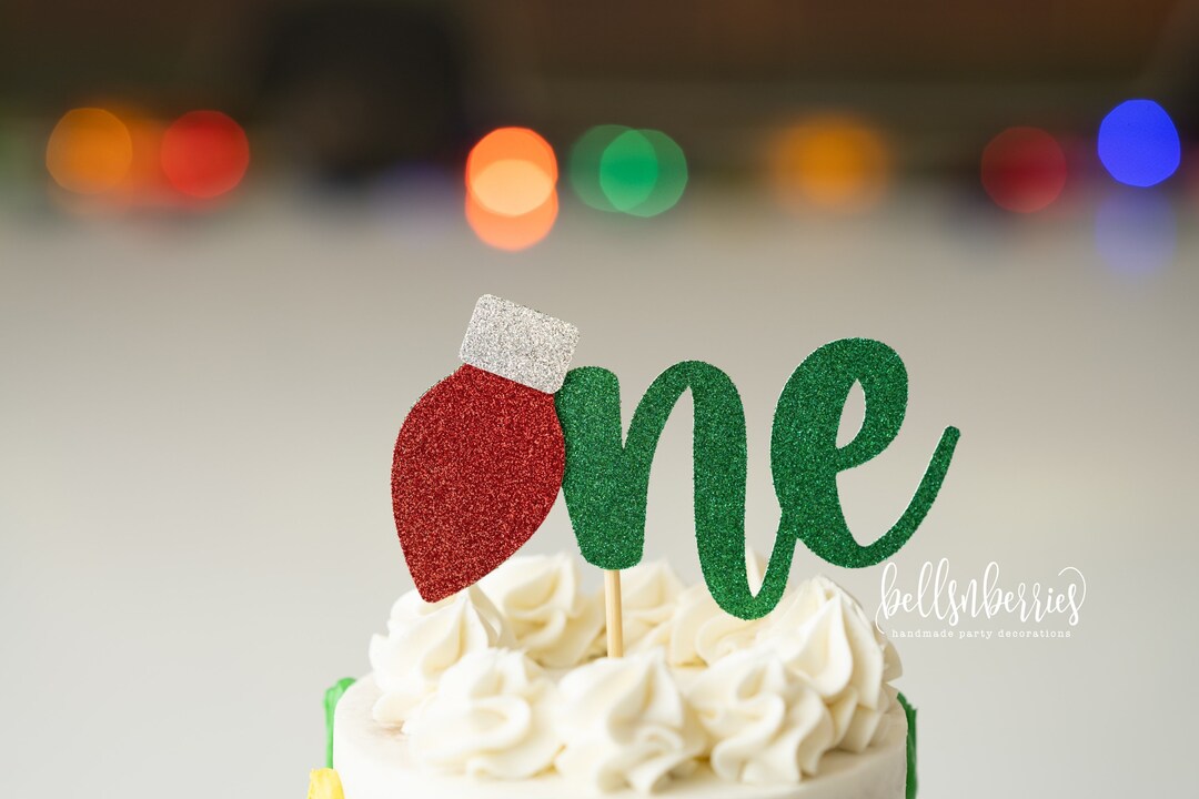 Christmas Light Cake Topper / Christmas Bulb Cake Topper / Christmas ...