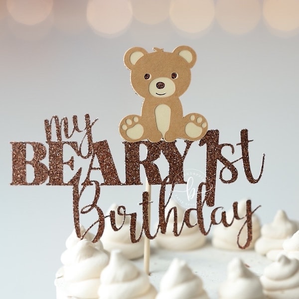 Beary First Birthday Cake Topper - Etsy