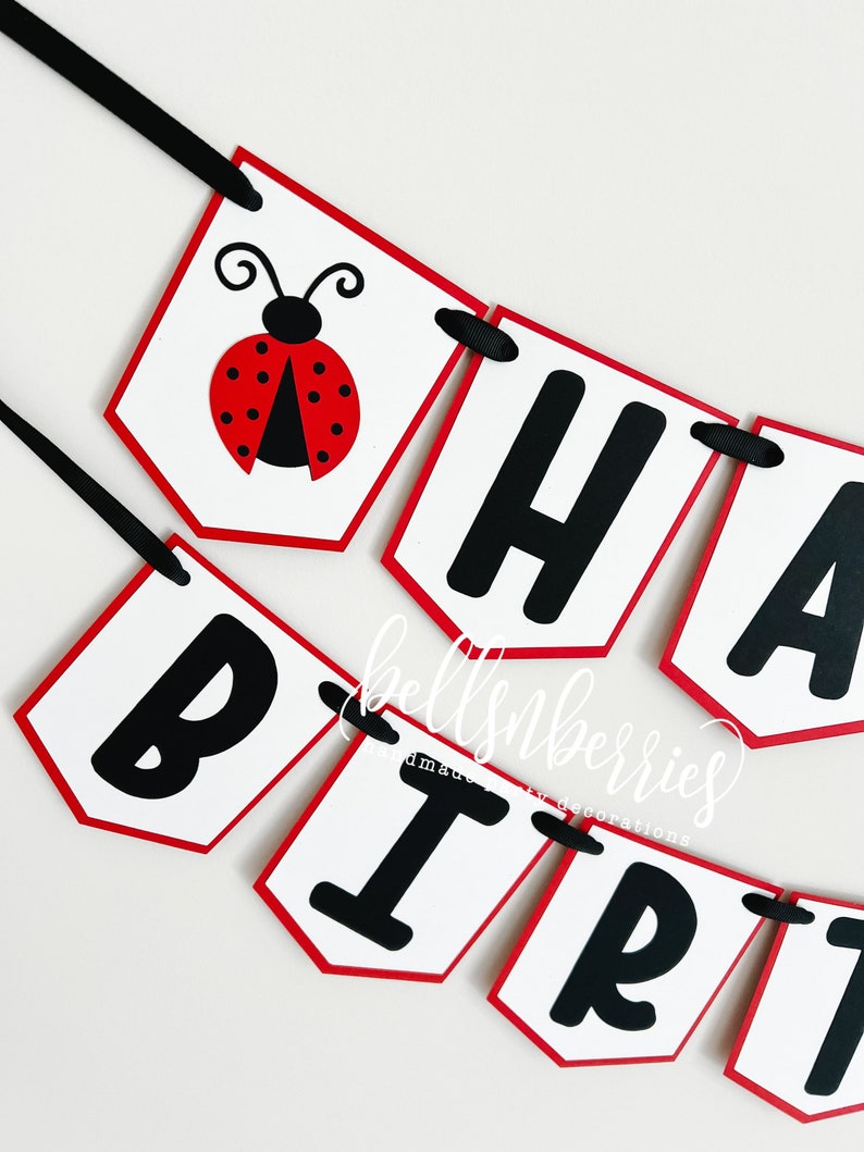 Lady Bug Happy Birthday Banner / Little Lady Bug Banner / Lady - Etsy