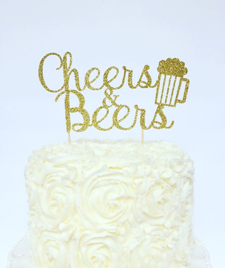 Cheers & Beers Cake Topper | Etsy