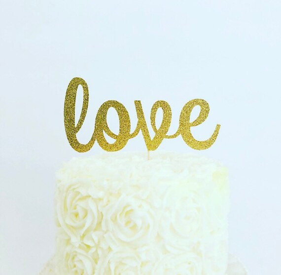 Love Cake Topper / Valentine's Day Cake Topper / Bridal | Etsy