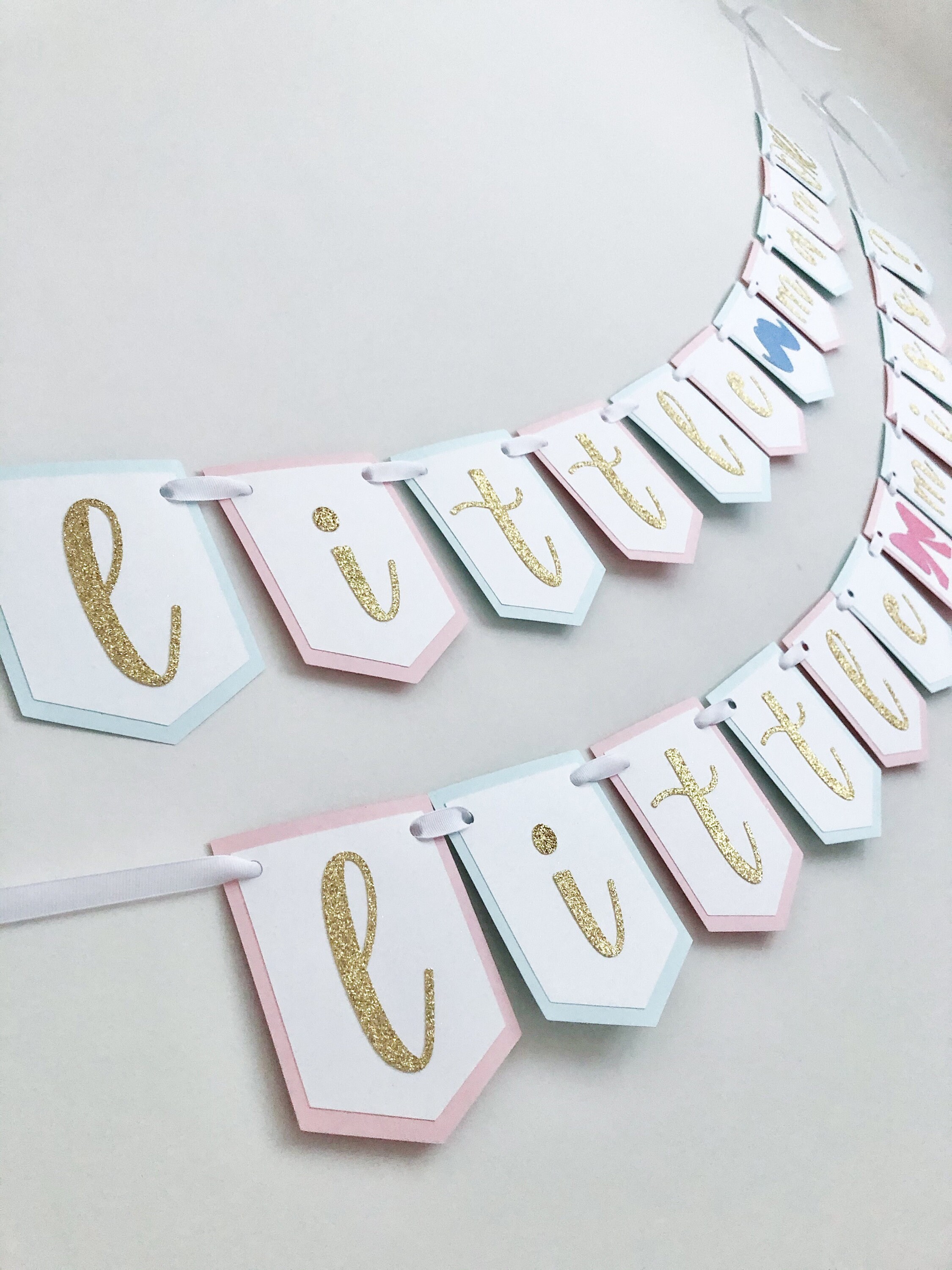 Little Man or Little Miss Banner / Gender Reveal Banner / Gender Reveal ...