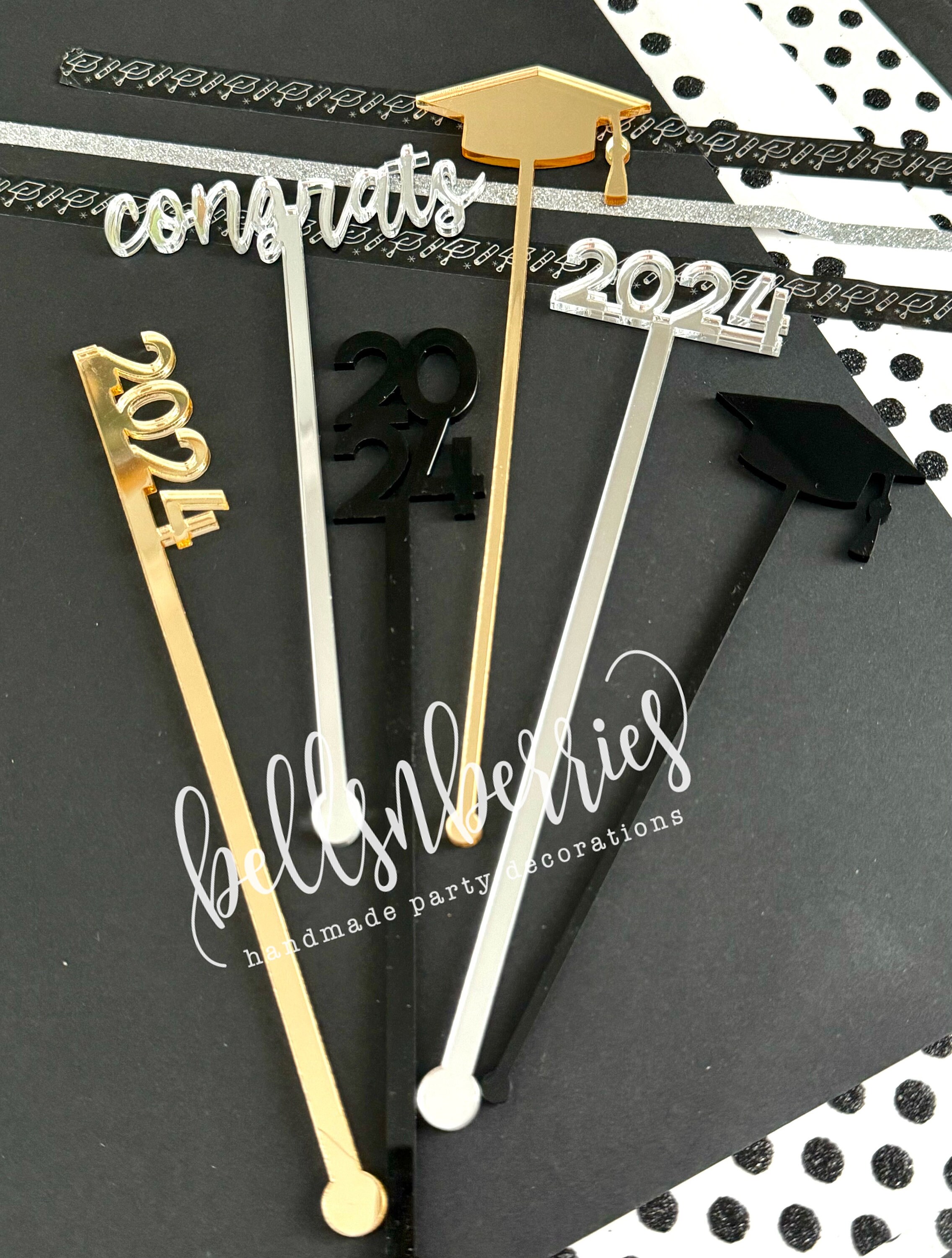 Graduation Stir Sticks / Class of 2024 Drink Stirrers / Graduation ...