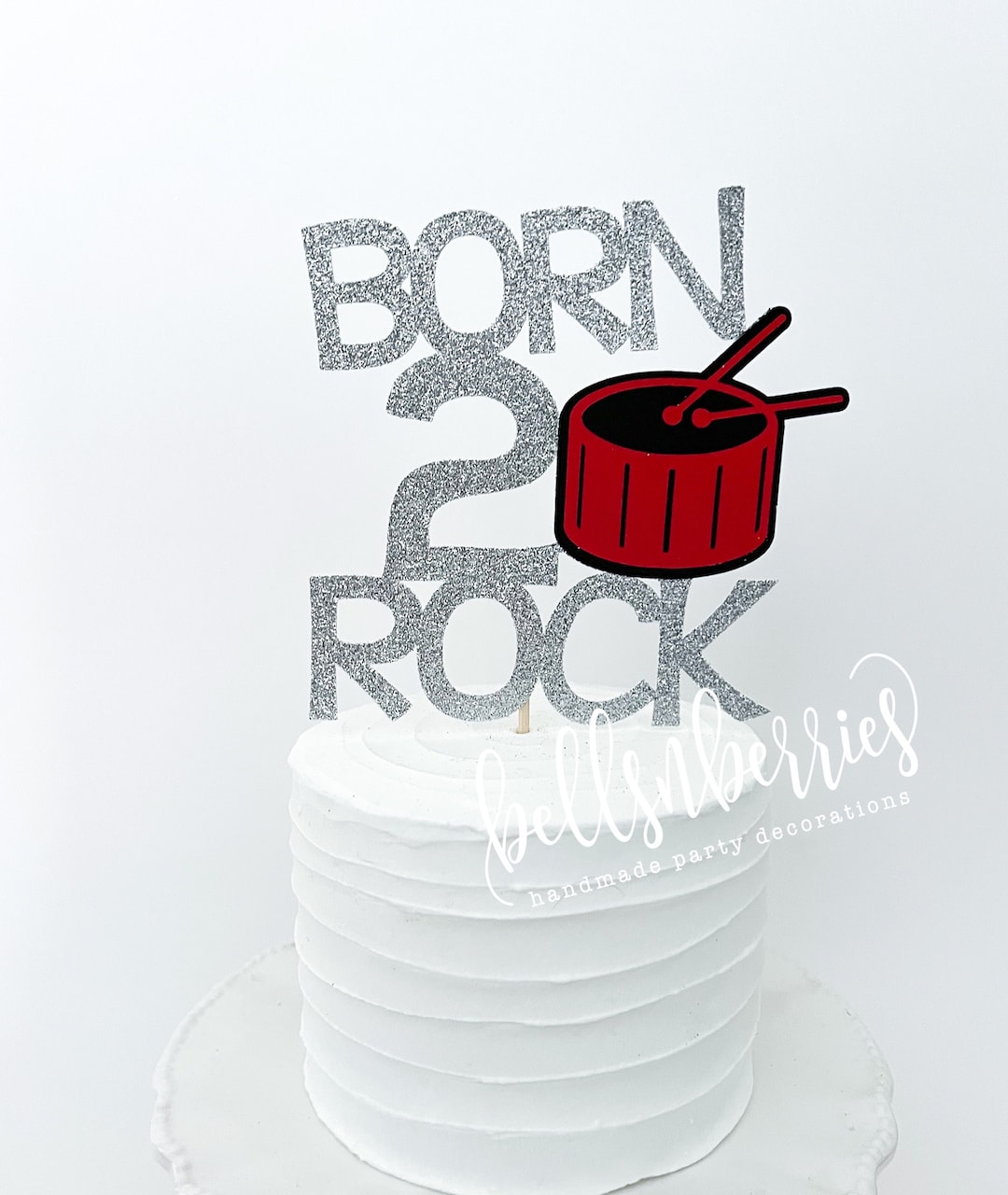 Born 2 Rock Cake Topper / Drum Cake Topper / Rock Party / Rock N Roll ...