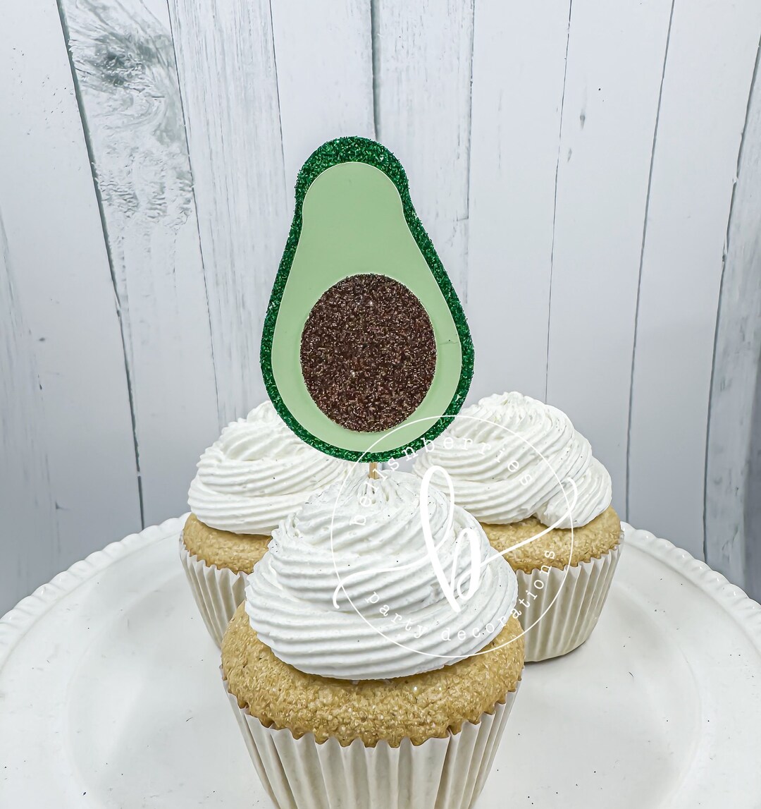Avocado Cupcake Toppers/ Avocado Birthday Party/ Avocados/ Taco Twosday ...