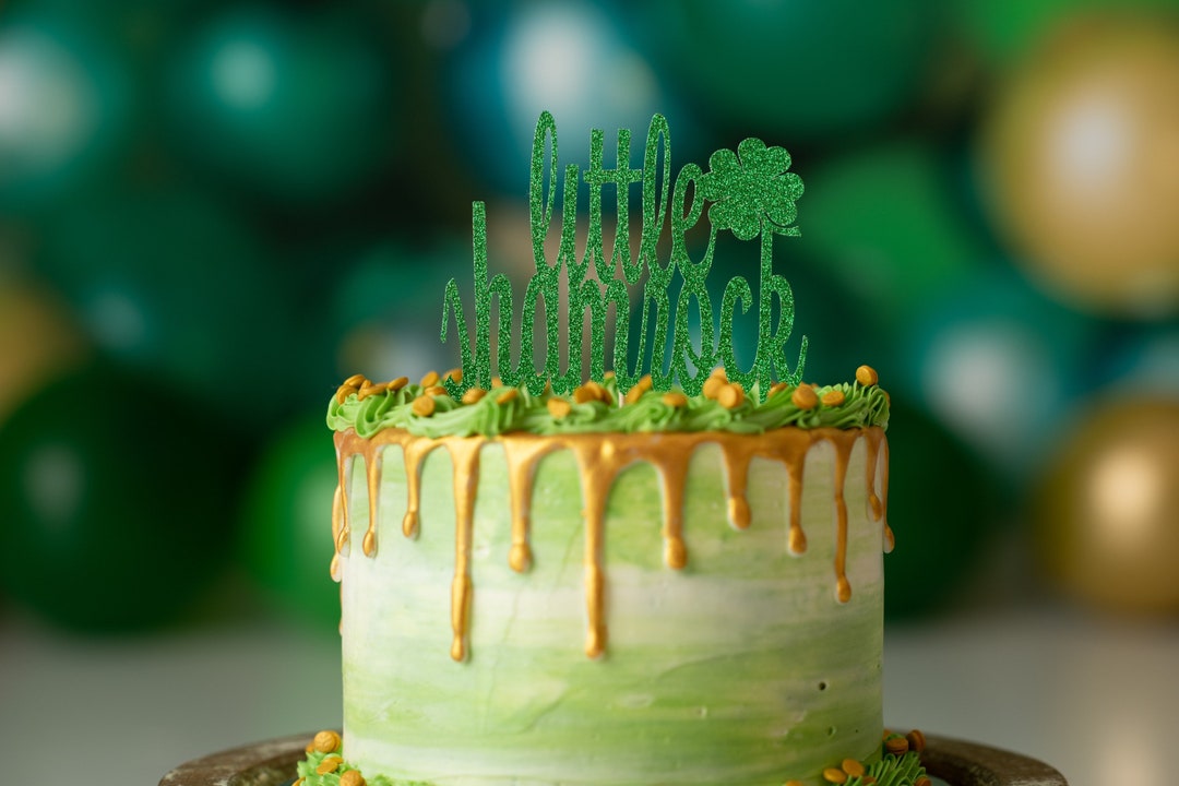 Shamrock Cake Topper: Glitter St. Patrick's Day Party Decor - Etsy
