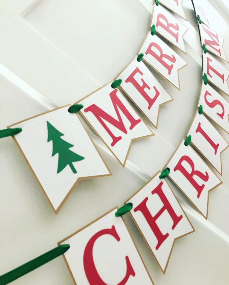 Merry Christmas Banner / Rustic Christmas Banner / Farmhouse - Etsy