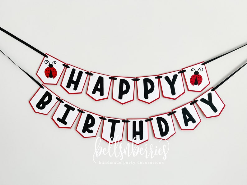 Lady Bug Happy Birthday Banner / Little Lady Bug Banner / Lady - Etsy