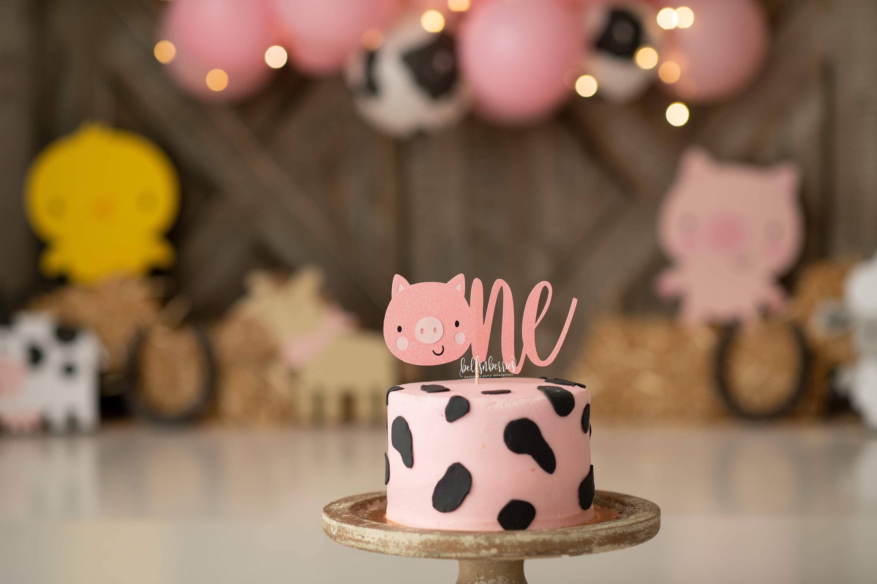 Pig Cake Topper / Little Piggy Smash Cake Topper / Pig Party / - Etsy