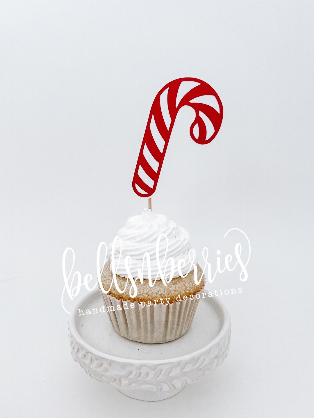 Christmas Candy Cane Cupcake Toppers: Holiday Party Decor (set of 12 ...