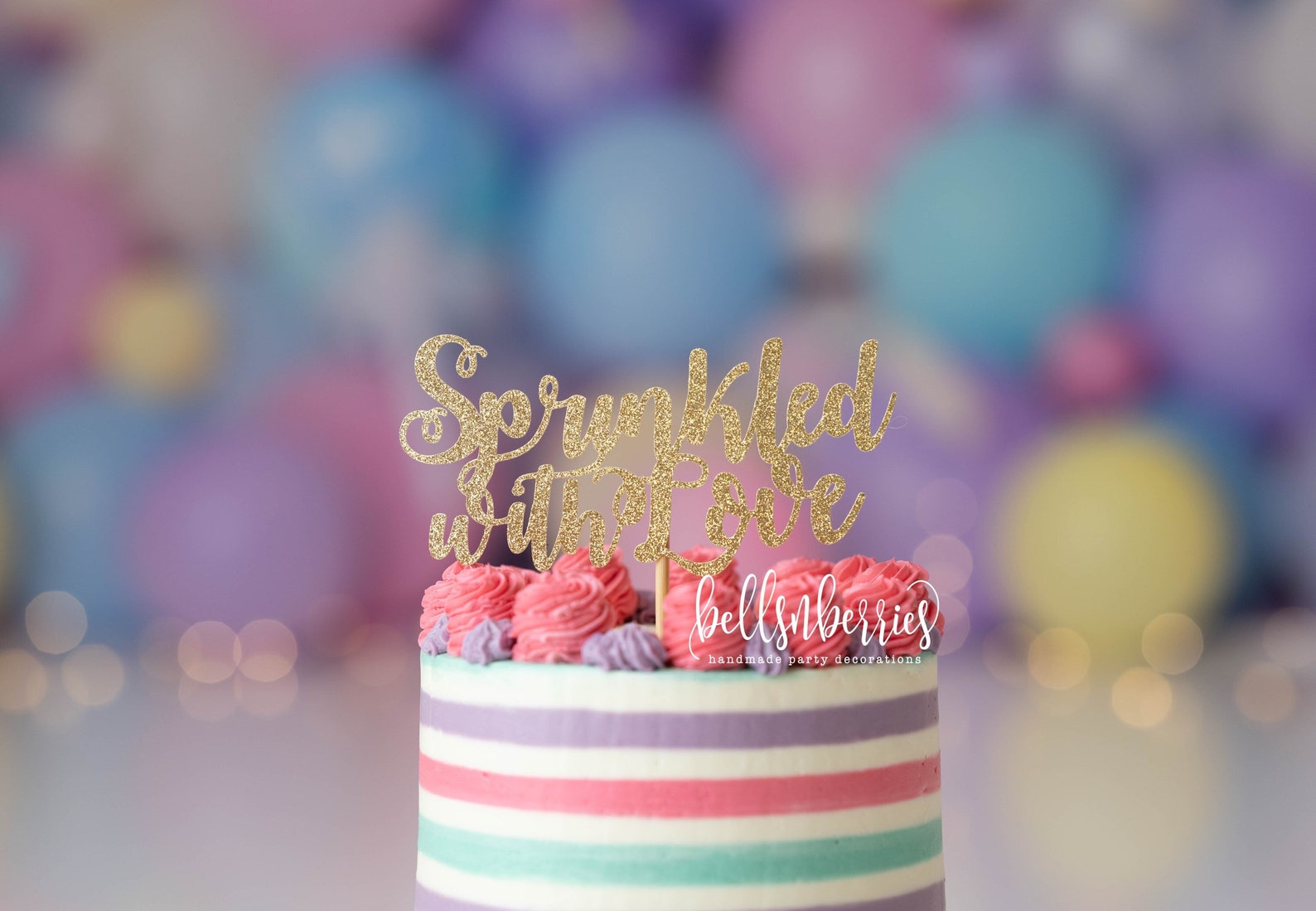 Sprinkled With Love Cake Topper / Baby Sprinkle Cake Topper / - Etsy