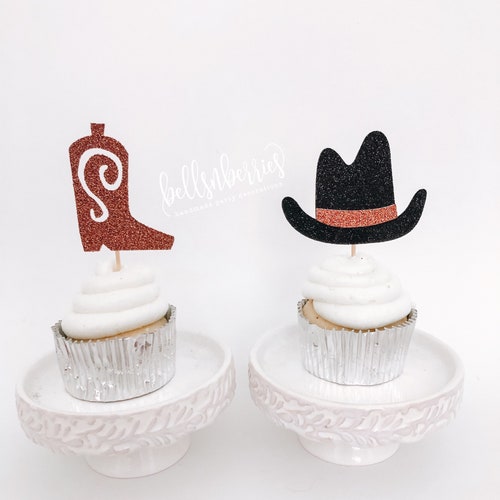 My First Rodeo Cupcake Toppers / Cowboy Birthday Cupcake - Etsy