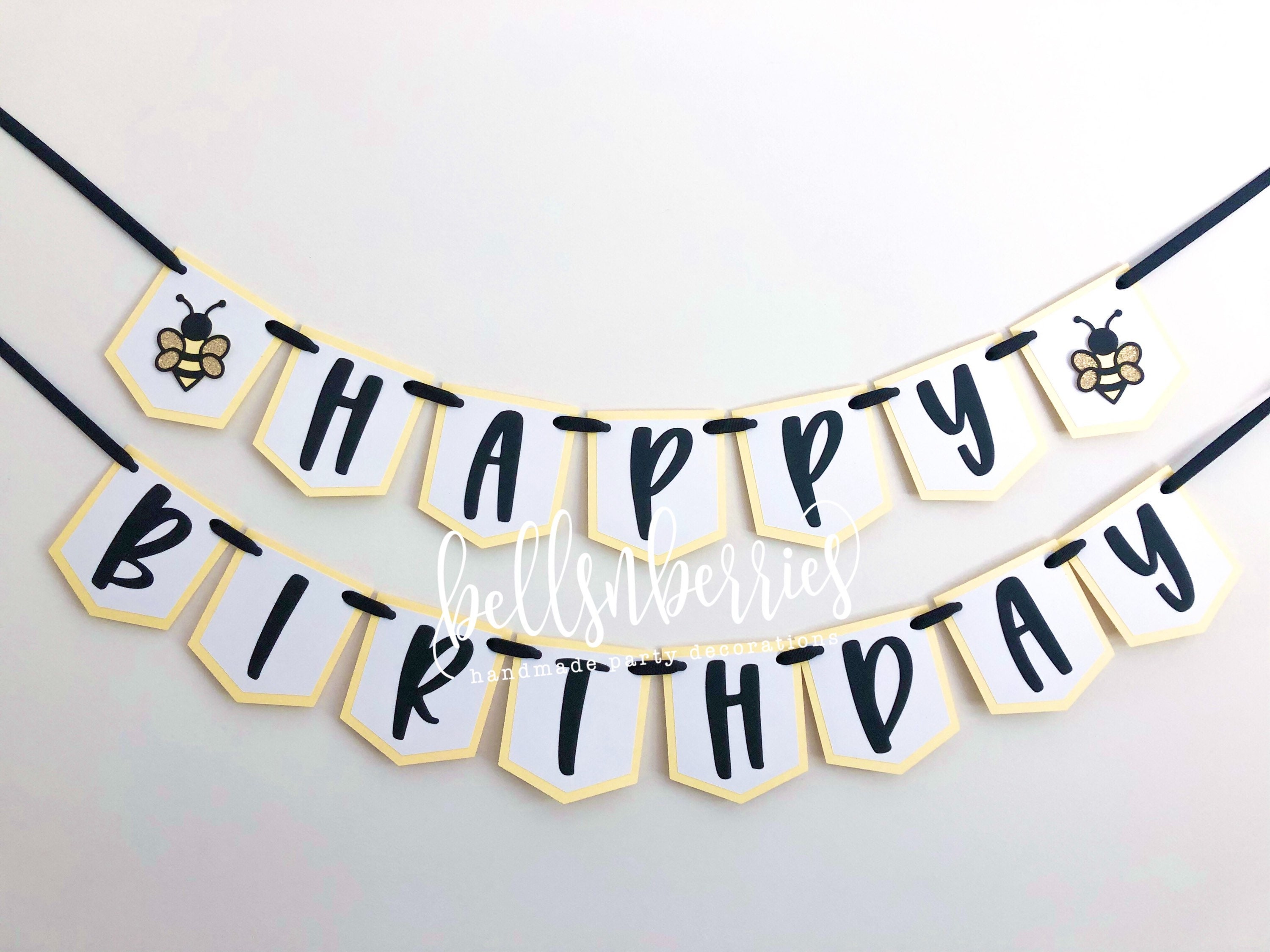 Bumble Bee Happy Birthday Banner / Fun to Bee One Banner / - Etsy