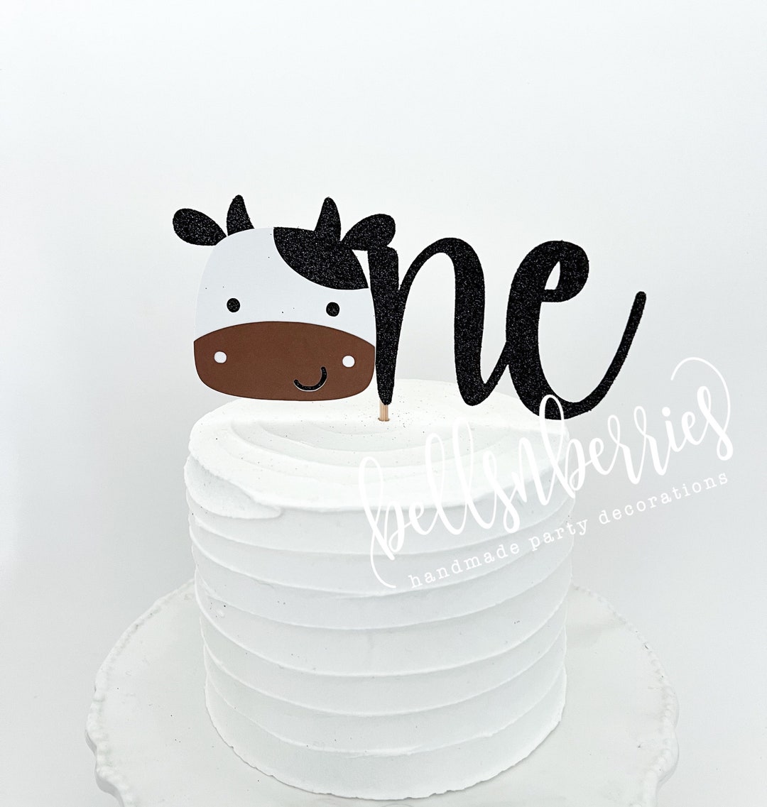 Cow Cake Topper / Little Cow Smash Cake Topper / Cow Party / Farm Cake ...