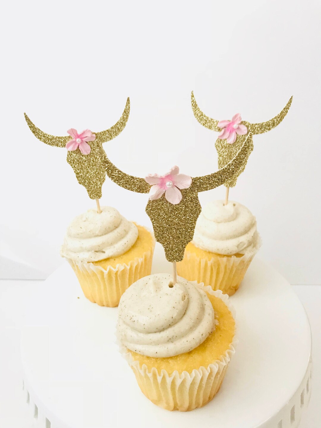 Bull Head Cupcake Toppers/ Bull Skull Cupcake Toppers/boho Cupcake ...