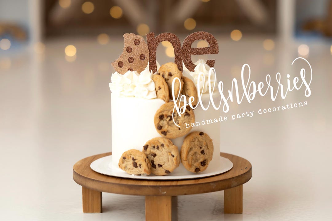 Milk & Cookies Birthday Cake Topper: Glitter Cardstock, First Birthday ...