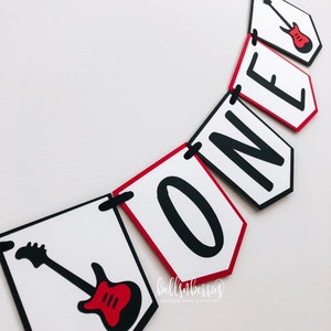 One Rocks High Chair Banner / Guitar Highchair Banner / Rock Party ...