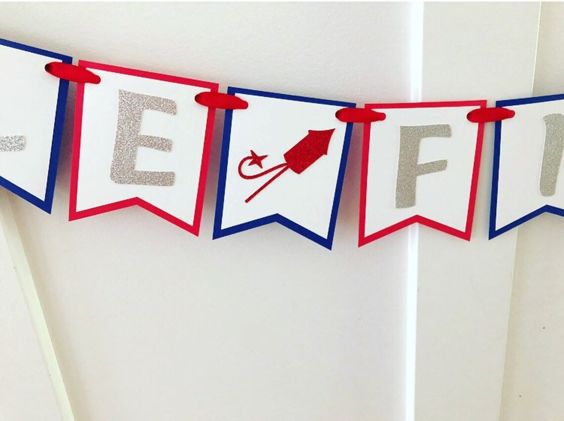 Our Little Firecracker Banner / 4th of July Birthday / July | Etsy