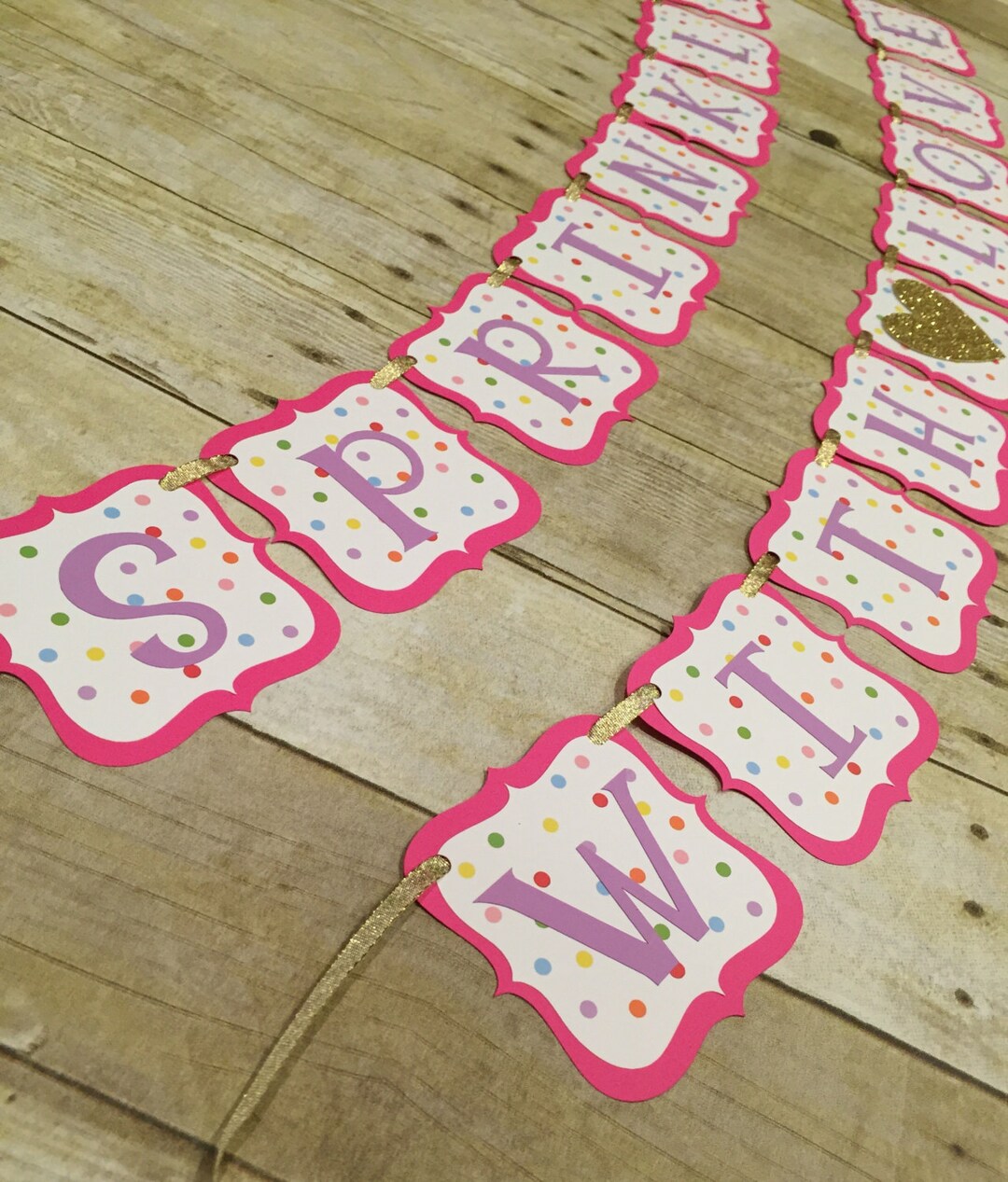 Sprinkled With Love Banner / Available in Pink Teal or Red - Etsy
