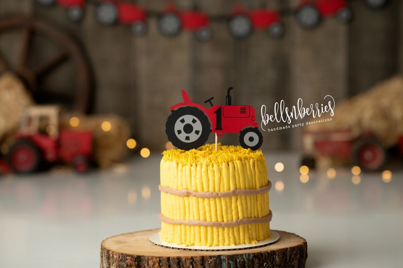 Tractor Cake Topper / Farmer Cake Topper / First Birthday / - Etsy