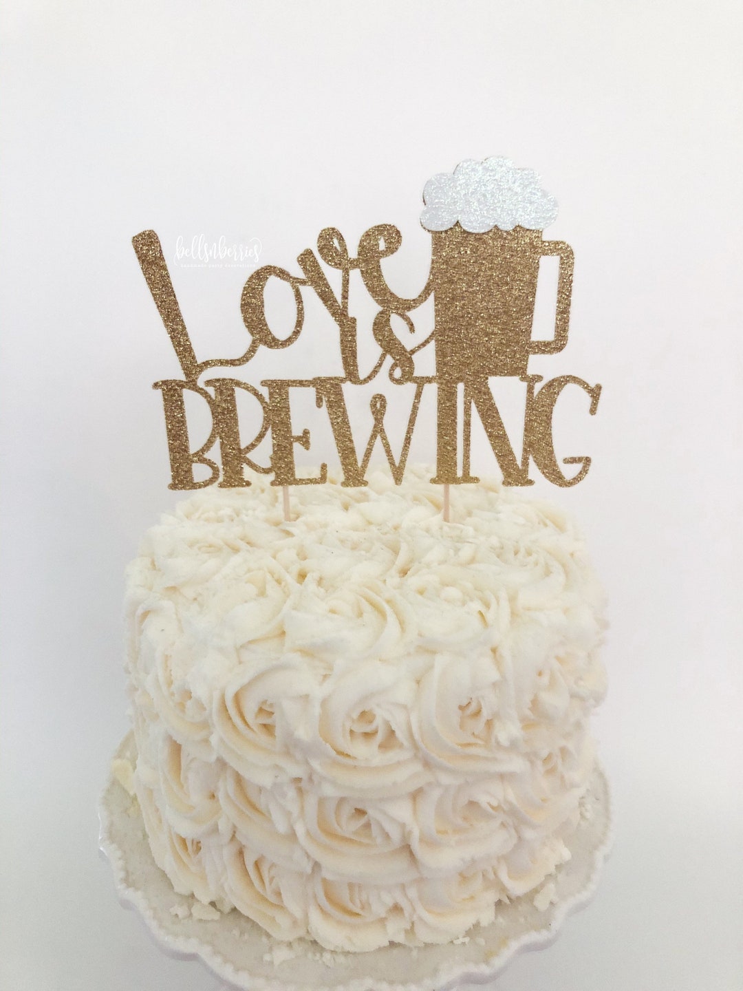 Love is Brewing Cake Topper / Beer Themed Bridal Shower / Coed Beer ...