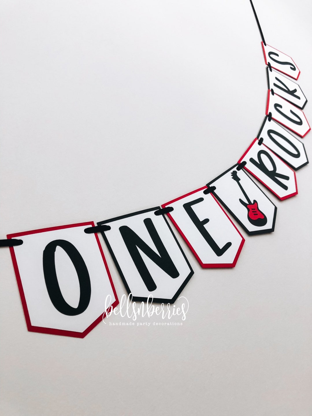 One Rocks Banner / Guitar Happy Birthday Banner / Rock Party / Rock N ...