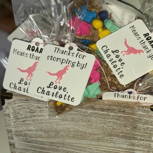 Dinosaur Party Favor Tags/ Thank You Dinosaur Tags/ Set of 10 - Etsy