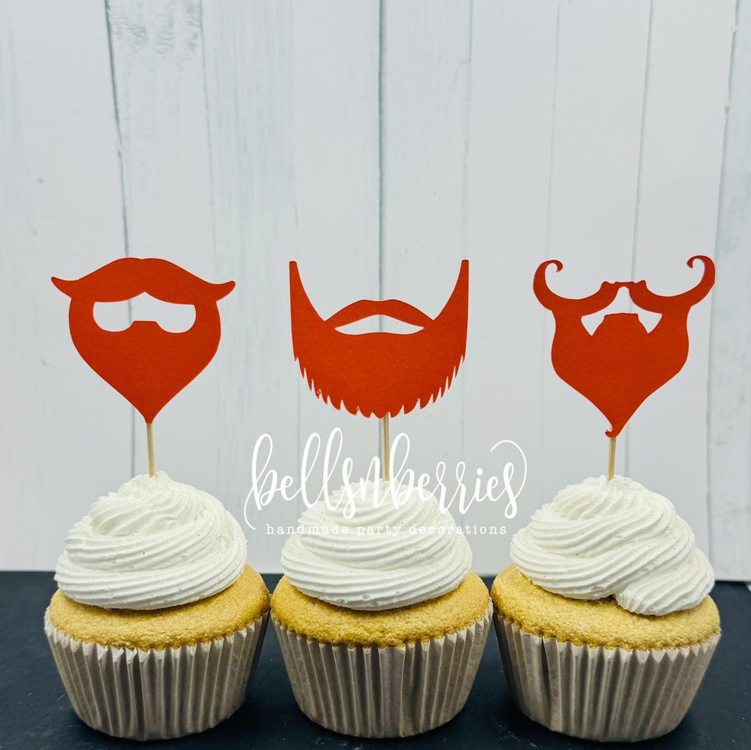 Beard Cupcake Toppers/ Lumberjack Cupcake Toppers/ Lumberjack Beard ...
