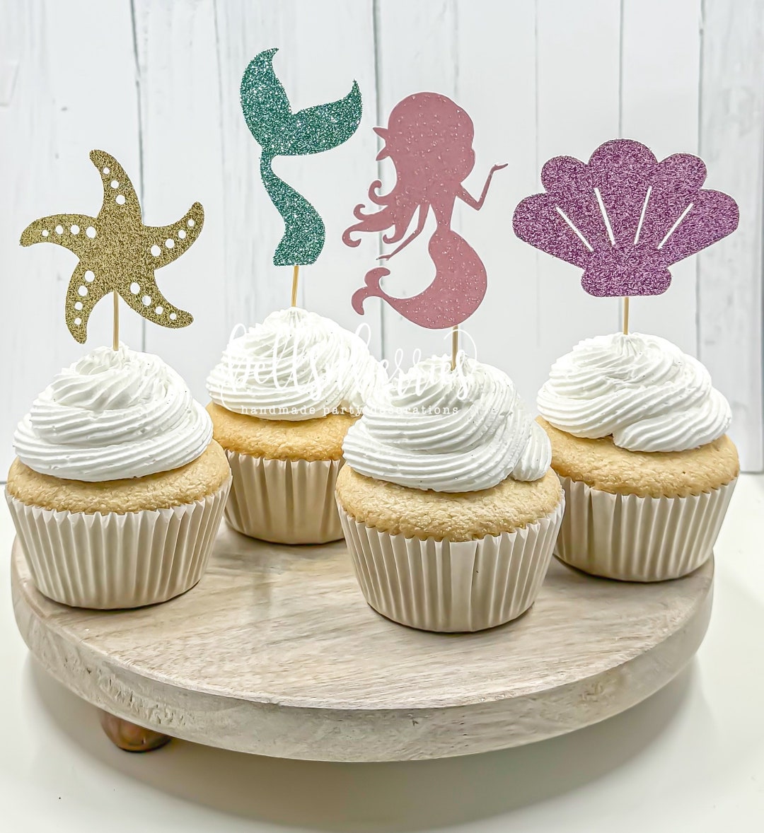 Mermaid Cupcake Toppers/ Under the Sea Toppers/ Set of 12/ Last Splash ...