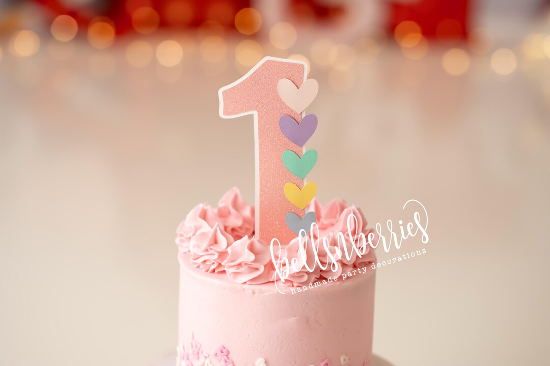 Conversation Heart Birthday Cake Topper: Valentine's Day Party - Etsy