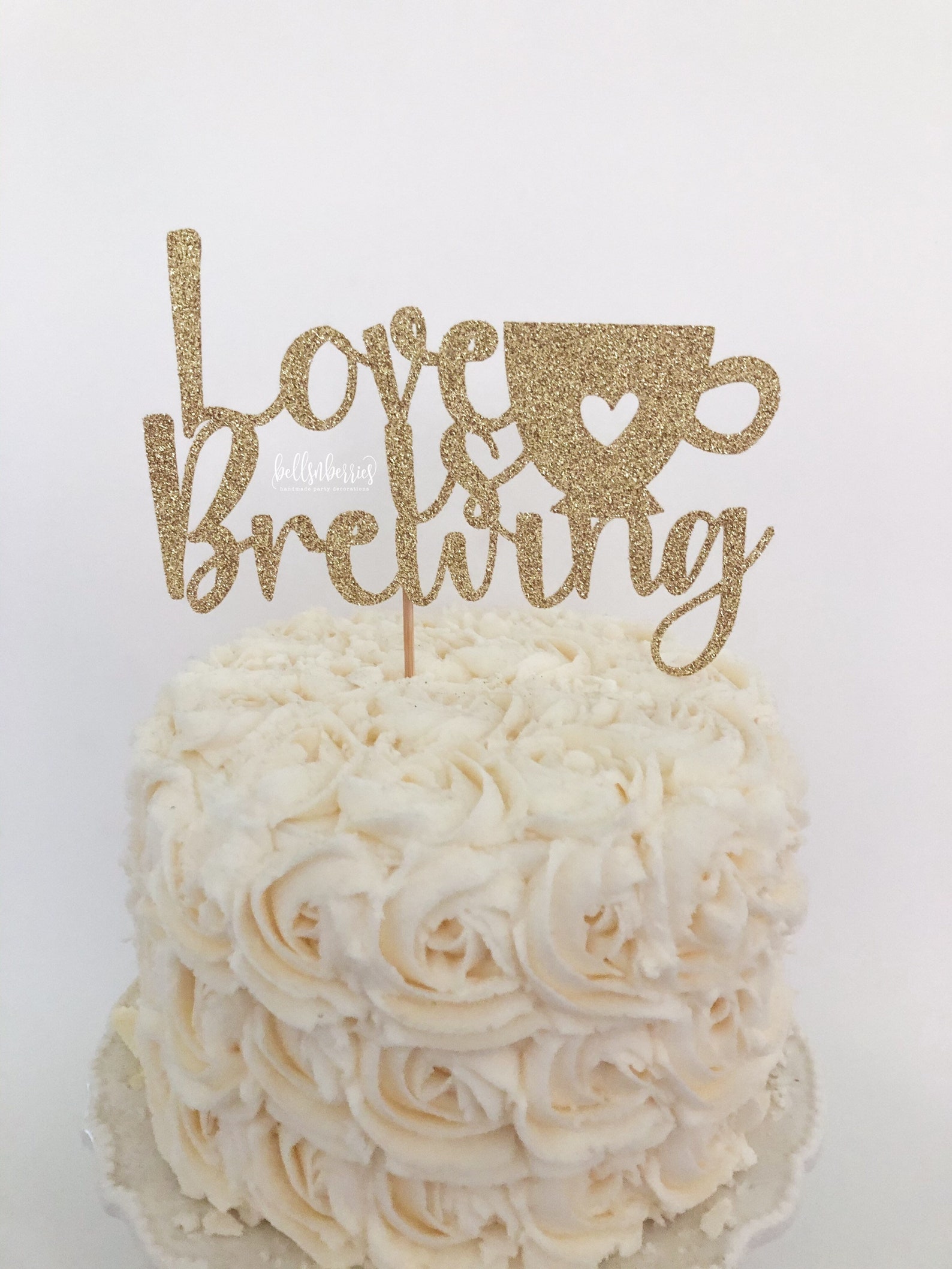 Love is Brewing Cake Topper / Coffee Themed Bridal Shower / | Etsy