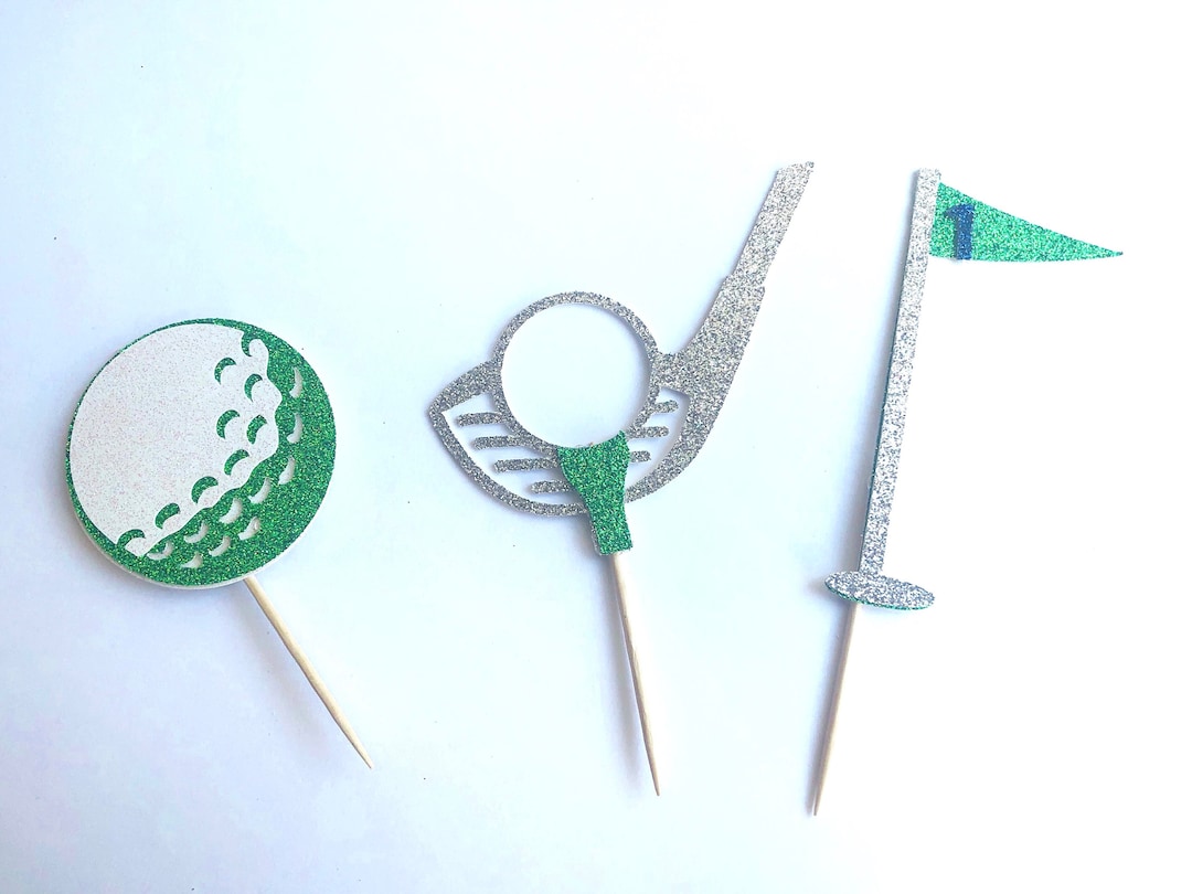 Glitter Golf Cupcake Toppers: Hole in One Birthday, Set of 12 - Etsy