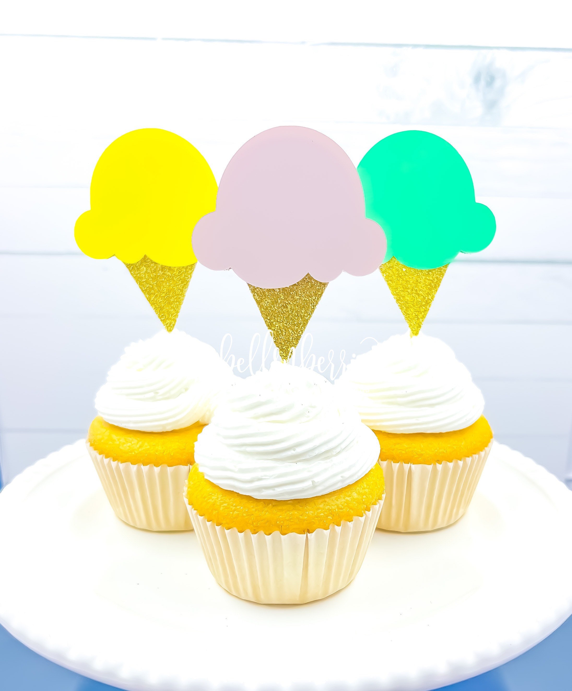Ice Cream Cupcake Toppers/ Ice Cream Birthday Party/ Set of 12 - Etsy