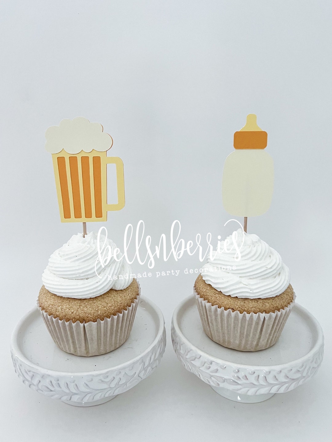 Baby is Brewing Cupcake Toppers: Beer Mug & Bottle, Set of 12 - Etsy
