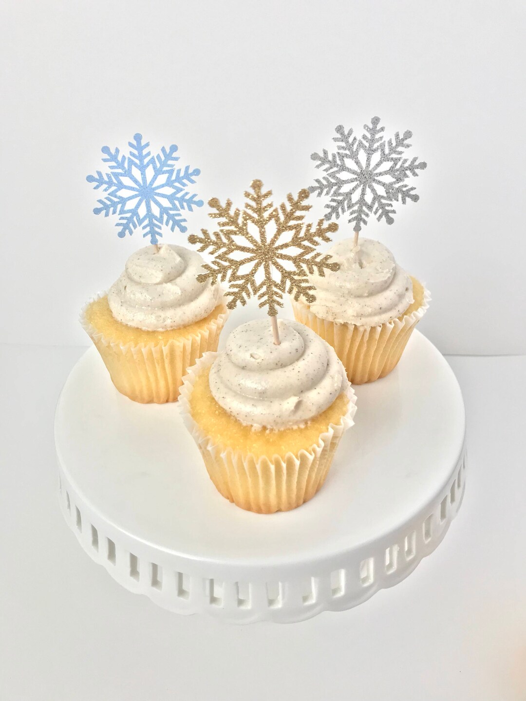 Snowflake Cupcake Toppers/ Winter Onederland/our Little Snowflake/ Set ...