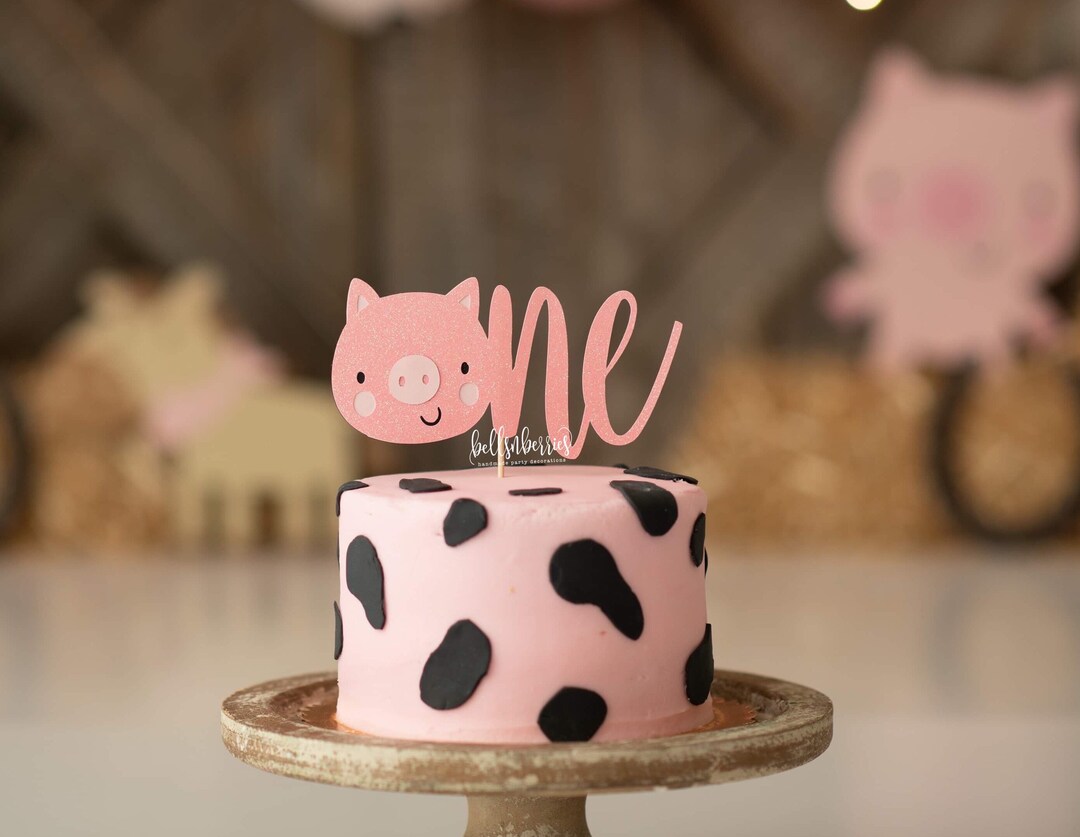 Pig Cake Topper / Little Piggy Smash Cake Topper / Pig Party / Farm ...