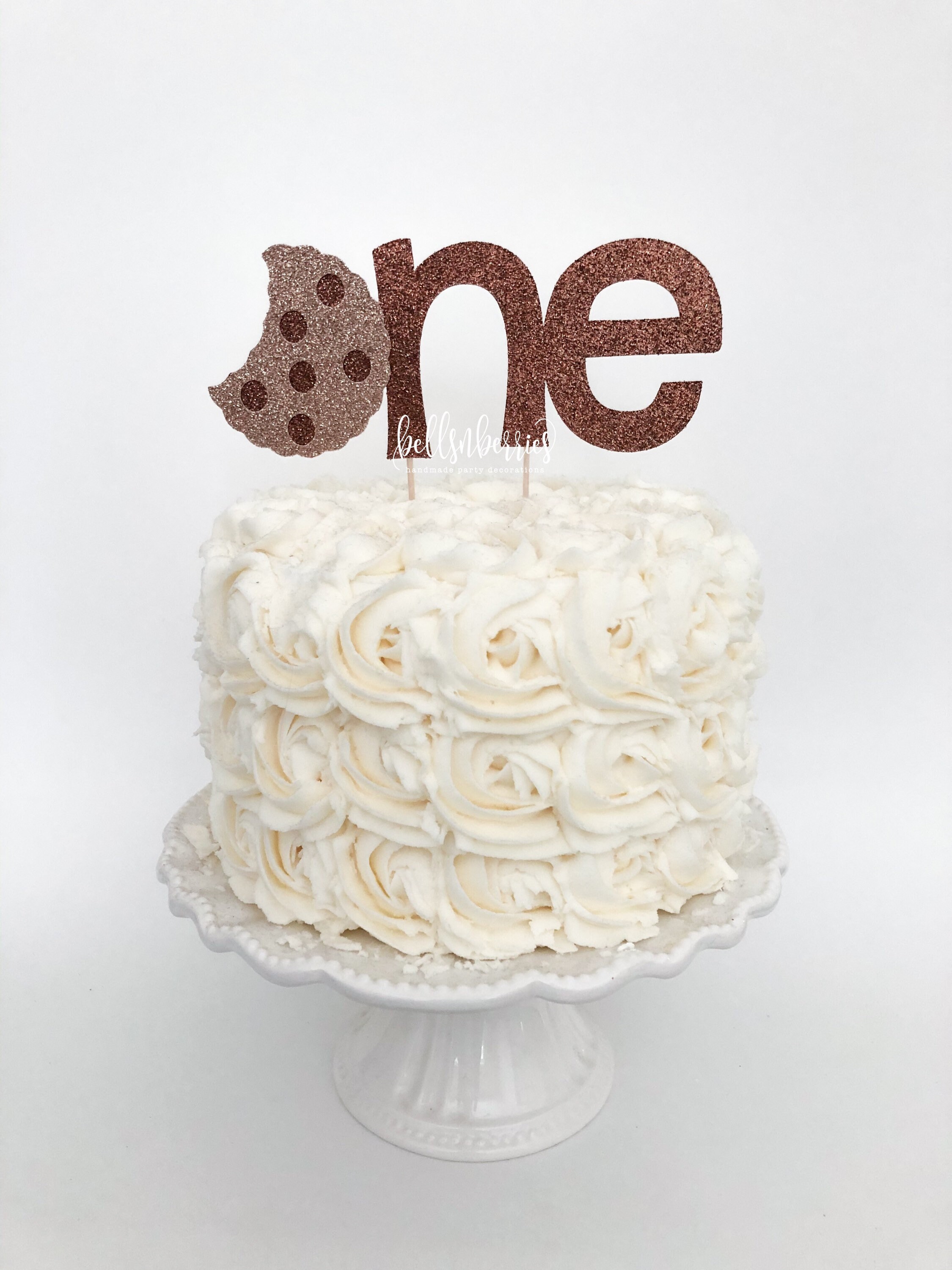 Milk & Cookies Birthday Cake Topper: Glitter Cardstock, First Birthday ...