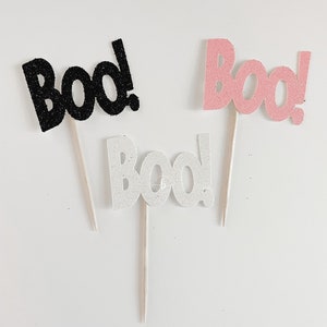 Boo Cupcake Topper/ Set of 12/halloween Cake Topper/ - Etsy