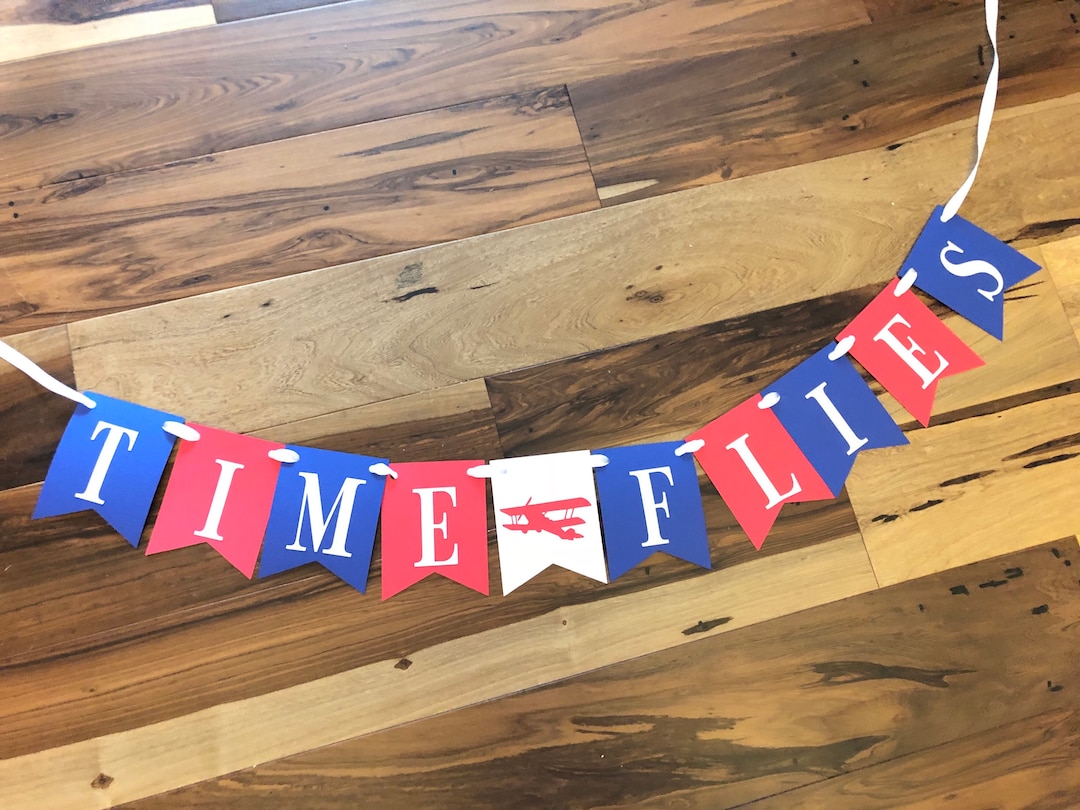 Time Flies Banner: Airplane Birthday Party Decor - Etsy