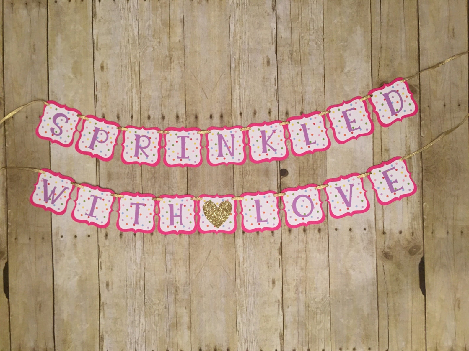 Sprinkled With Love Banner / Available in Pink Teal or Red - Etsy