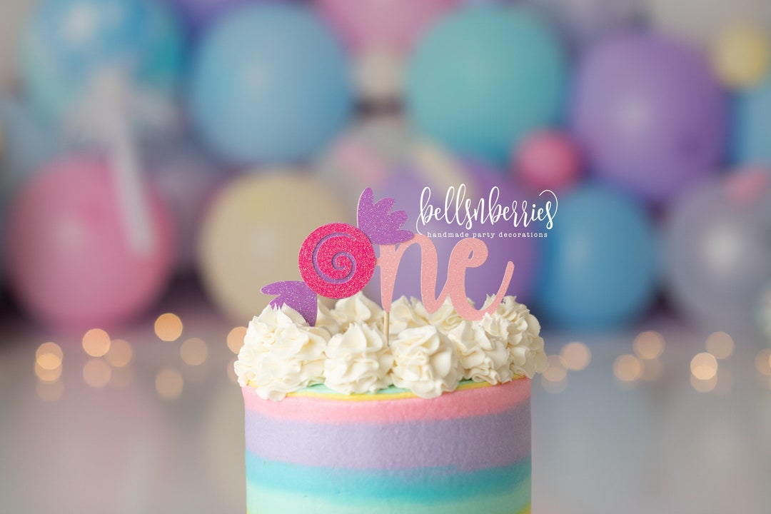Candy Cake Topper: Glitter Sprinkle Party, Sweet One/two Birthday - Etsy