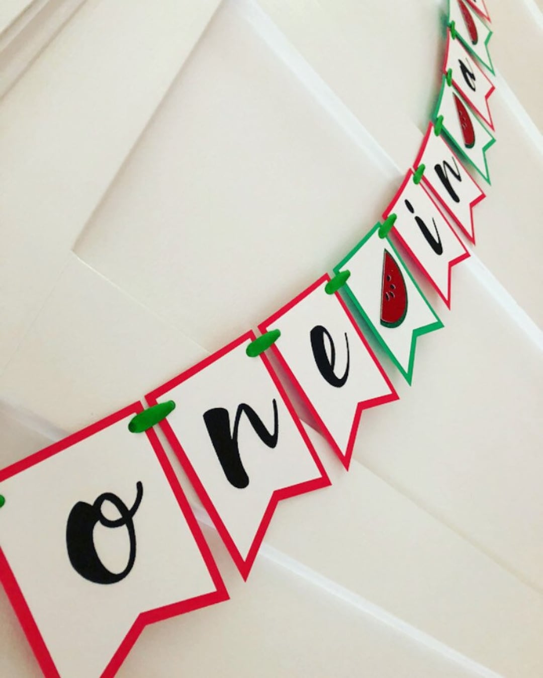 One in a Melon Banner / Watermelon Birthday / First Birthday Banner - Etsy