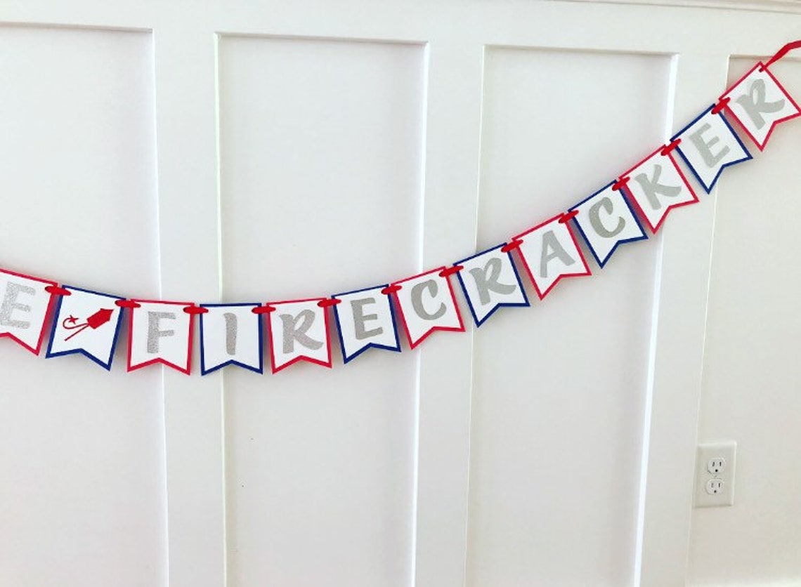 Our Little Firecracker Banner / 4th of July Birthday / July - Etsy