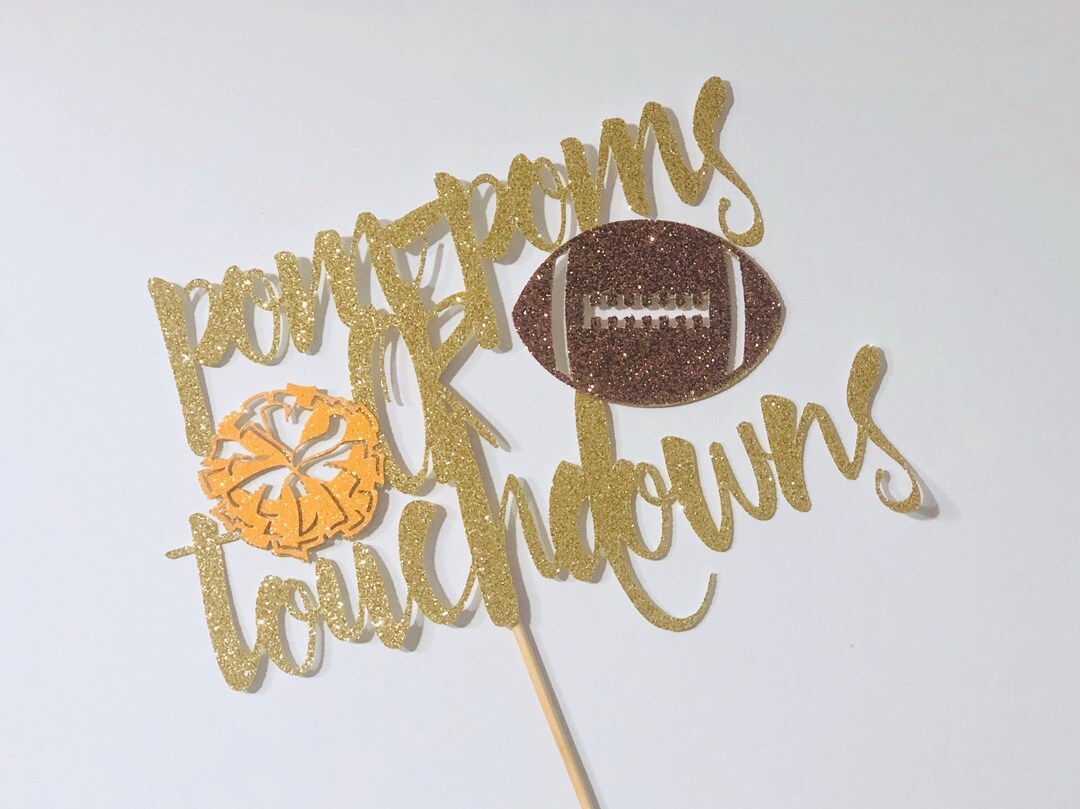 Pom Poms or Touchdowns Gender Reveal Cake Topper - Etsy