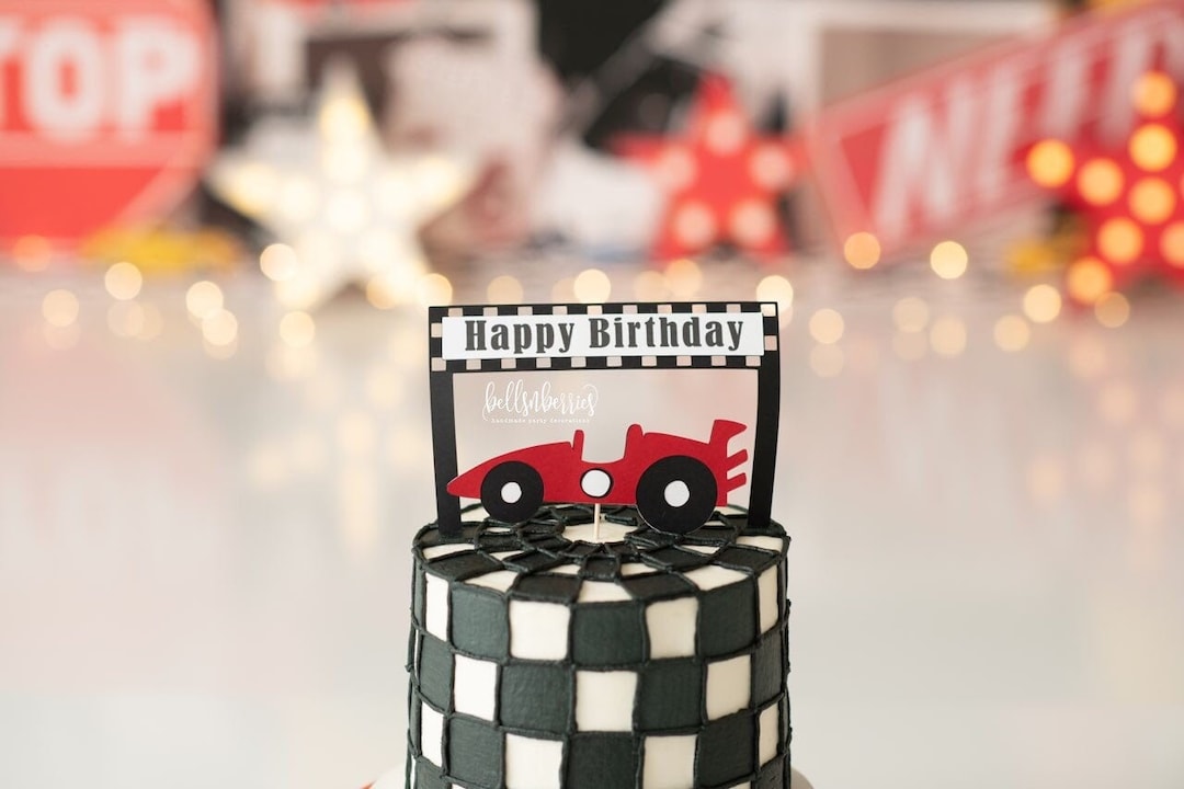 Race Car Cake Topper / Racing Themed Birthday / Two Fast Birthday ...