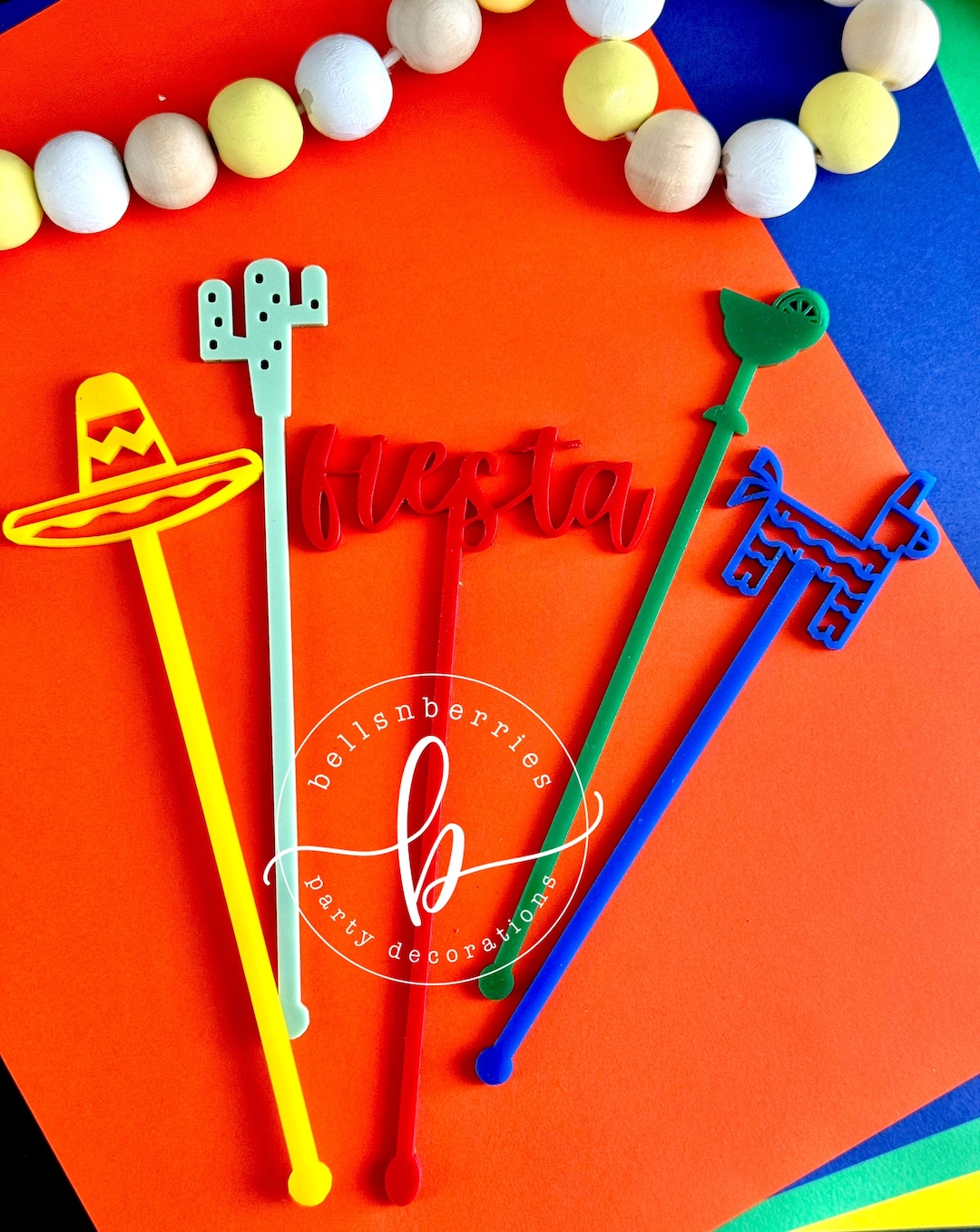 Fiesta Themed Stir Sticks / Final Fiesta Drink Stirrers / Party Drink ...